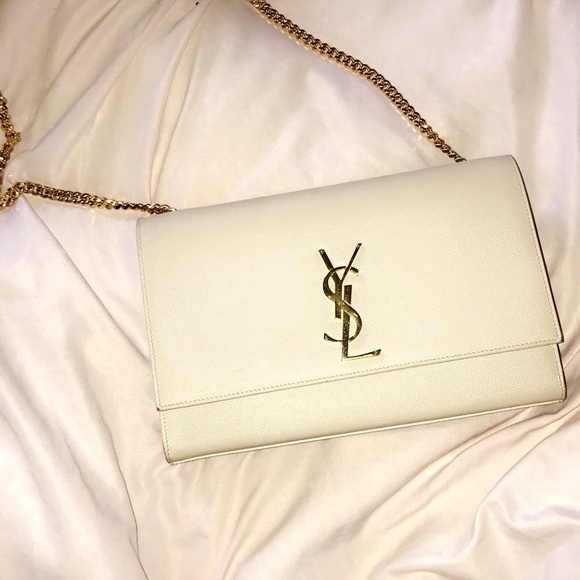 Yves Saint Laurent | Bags | Ysl Beige And Gold Chain Purse | Poshmark